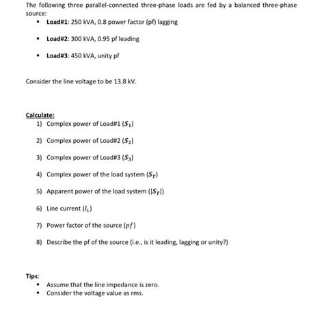 Solved The Following Three Parallel Connected Three Phase Chegg Com