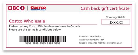 Cibc Costco Cash Back T Certificate Cibc Costco Mastercard Cibc
