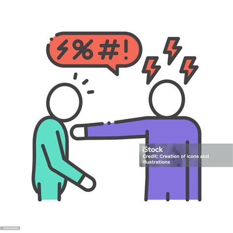 모욕 색상 선 아이콘입니다 구두 왕따 괴롭힘 사회적 학대 및 폭력 웹 페이지 모바일 앱 버튼 로고에 서명합니다 편집 가능한 스트로크입니다 개념에 대한 스톡 벡터 아트 및