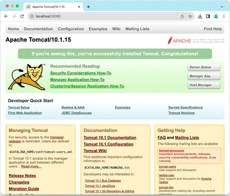 download and install tomcat 10 on macos
