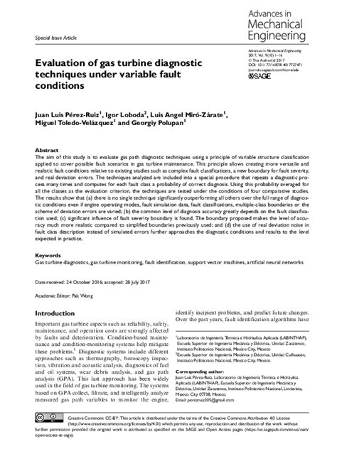 Pdf Gas Turbine Diagnostic Techniques Evaluation