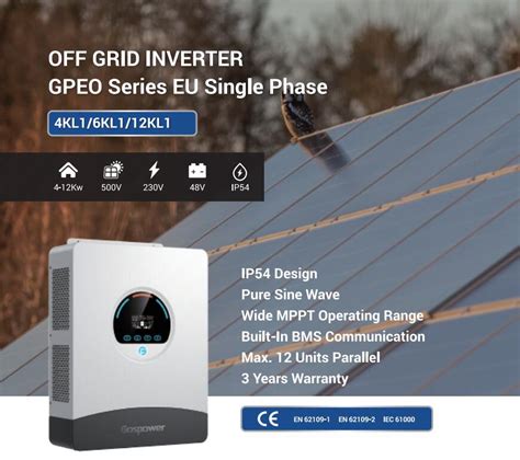 China 12kw Single Phase Off Grid Solar Inverter Built In Mppt 27 13 Max 40a Manufacturer