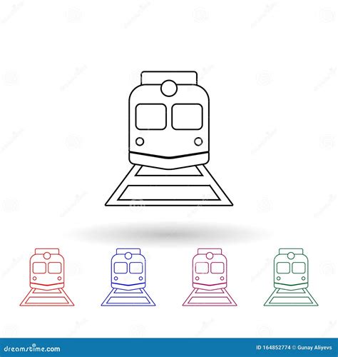 Train View From The Front Multi Color Icon Simple Thin Line Outline