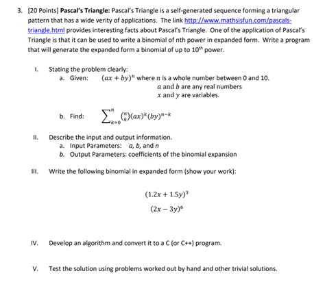 Points Pascal S Triangle Pascal S Triangle Is A Chegg