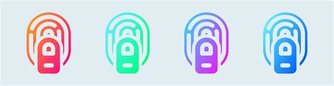 Fingerprint Solid Icon In Gradient Colors Biometric Signs Vector Illustration 13649243 Vector