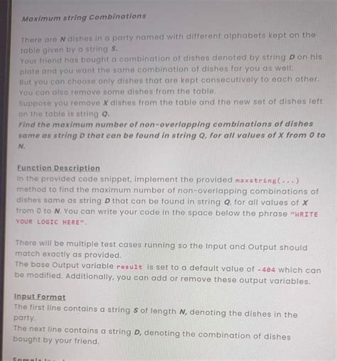 Solved Maximum String Combinations There Are N Dishes In A