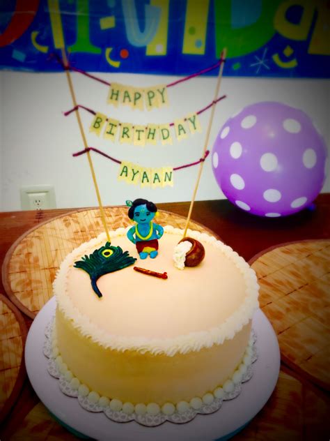 krishna themed birthday cake chocolate cake with dark chocolate