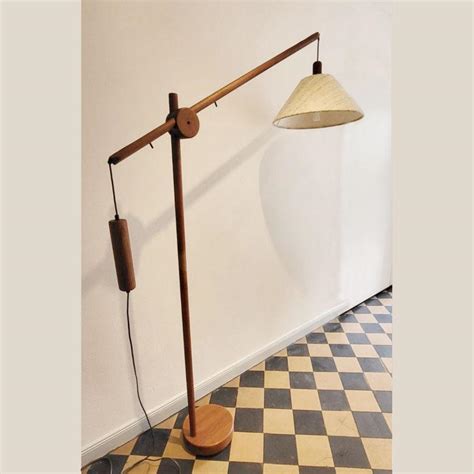 Scandinavian Teak Counter Balance Floor Lamp For Sale At 1stDibs