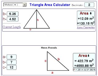 YmaByts Triangle Area Calculator Gadget