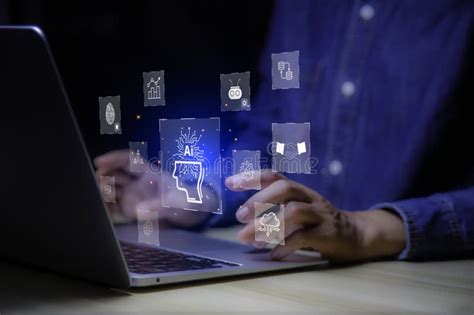 Ai Technology Analysis Hand Point To Ai Icon Network Ai Technology