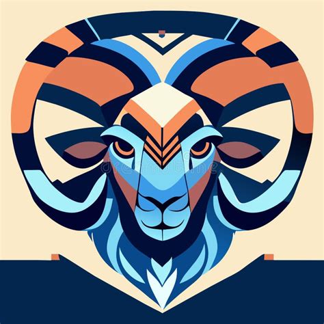 Head Of A Ram In The Style Of Pop Art Vector Illustration Generative Ai Stock Image Image Of