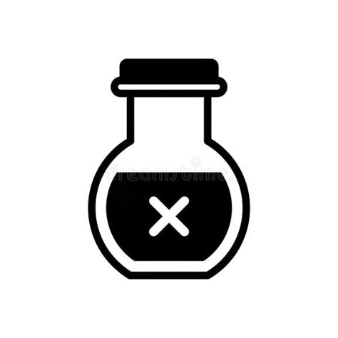Hazardous Material Bottle Symbol With Cross Mark Warning Stock