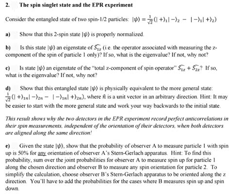 Answered Consider The Entangled State Of Two Bartleby