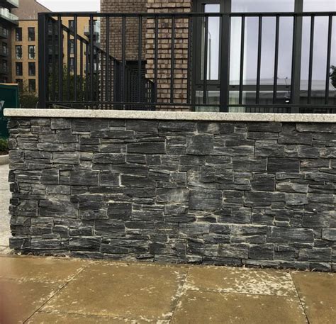 External Stone Cladding Tier Panels Z Shape In Cement Backing