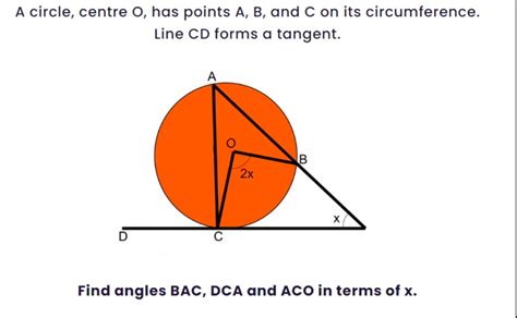 Solved A Circle Centre O Has Points A B And C On Its Chegg