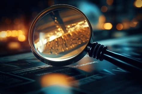 Premium Ai Image Magnifying Glass On Keyboard