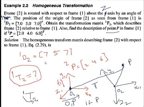 solved example 2 2 homogeneous transformation frame {2} is