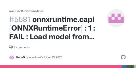 Onnxruntime Capi Onnxruntime Pybind State Fail ONNXRuntimeError FAIL Load Model