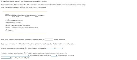 Solved Hypothesis Testing Against A Two Sided Alternative Chegg