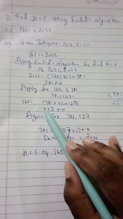 Find Hcf Using Euclids Algorithm Explanation In Hindi Youtube