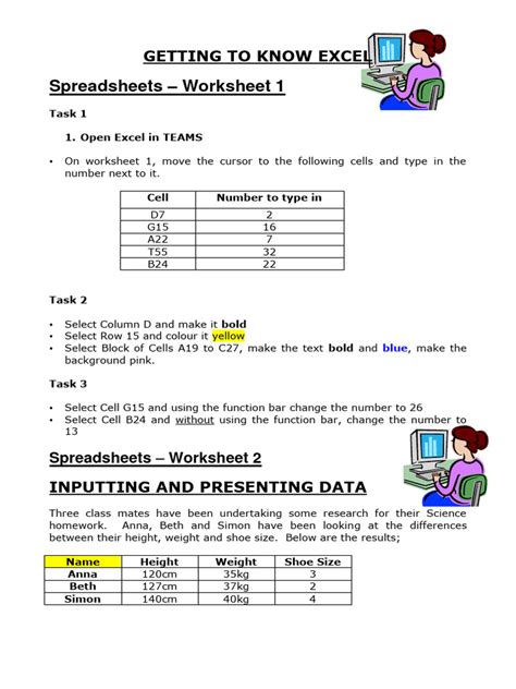 excel instructions pdf spreadsheet chart