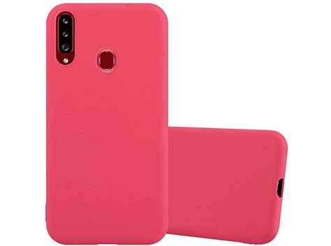 Funda CADORABO Funda De Silicona Estilo Candy Compatible Con Samsung Galaxy A20s CANDY ROJO