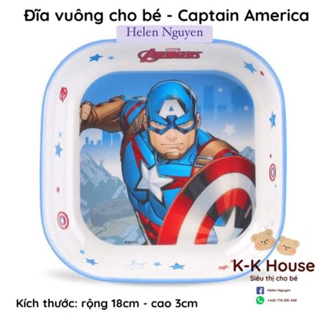 ĐĨa VuÔng Cho BÉ Captain America Trùm Ăn Vặt Cz
