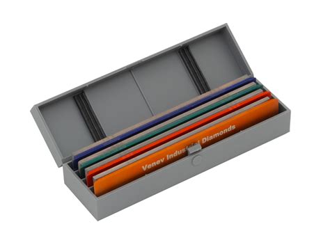 Набор из 4 х алмазных анодированных брусков 150х25х7х3 Ms 1 медно оловянная в боксе