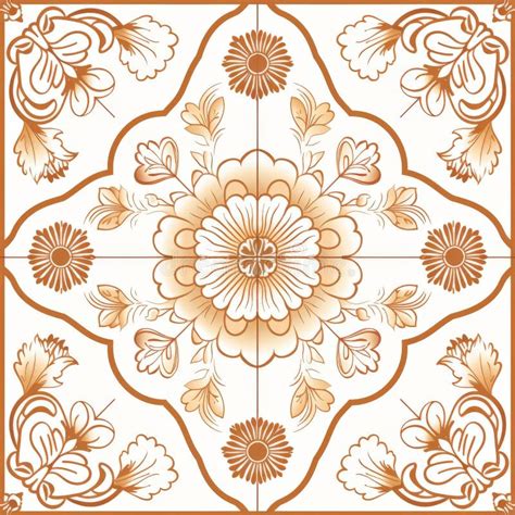 Decorative Tile With Flower Design Stock Illustration Illustration Of