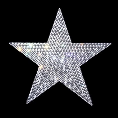Large Rhinestone Star Iron On Transfer Bling Applique 24 Cm Etsy
