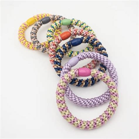 6pcs Set Fashion Glitter Hair Bands For Women Elastic Hair Tie Girl