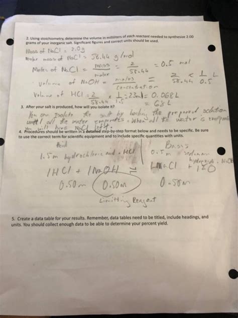 Solved Summative Lab Chemical Synthesis Of An Chegg Com
