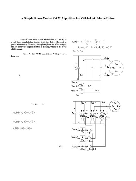 A Simple Space Vector Pwm Algorithm For Vsi Fed Ac Motor Drives Pdf