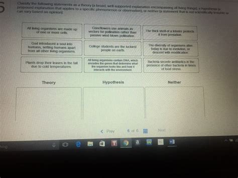 Solved Classify The Following Statements As A Theory A
