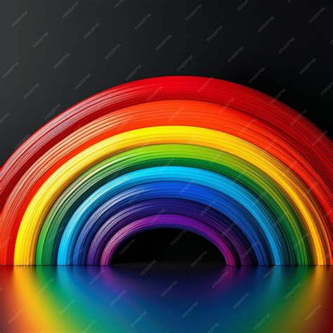 Single Horizontal Rainbow Spectrum On A Black Background Bold And