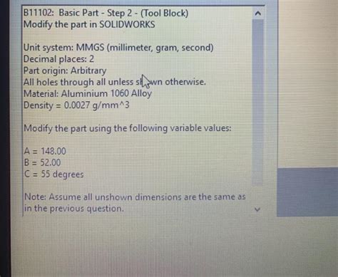 Solved B11102 Basic Part Step 2 Tool Block Modify The