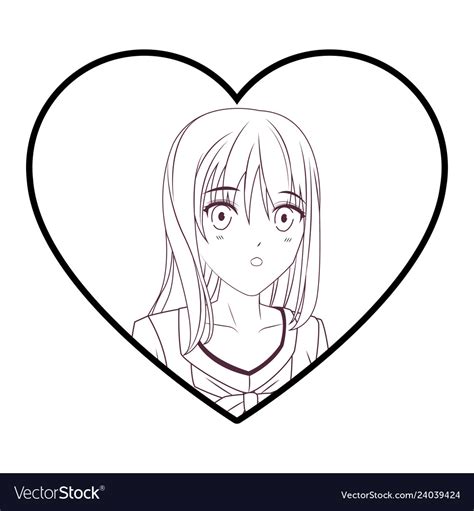 Anime Manga Girl Royalty Free Vector Image Vectorstock
