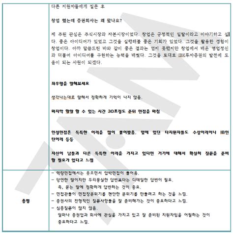 Ibk투자증권 최종합격 자소서 자기소개서 면접 네이버 블로그