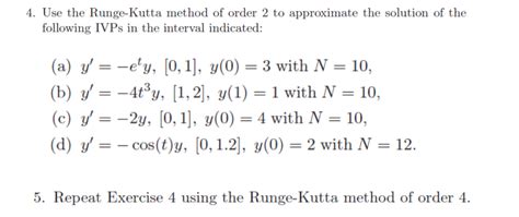 use the runge kutta method of order 2 ﻿to approximate