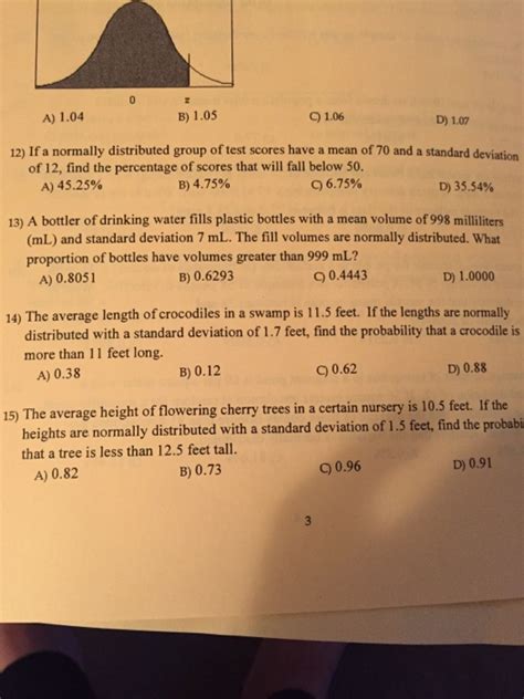 solved if a normally distributed group of test scores have