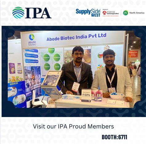 🌟visit Ipa Member Adobe Biotec India At Booth 6711🌟 International Probiotics Association