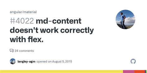 Md Content Doesn T Work Correctly With Flex Issue Angular Material GitHub
