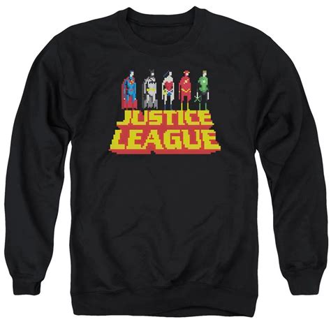 Justice League Of America Standing Above Adult Crewneck Sweatshirt