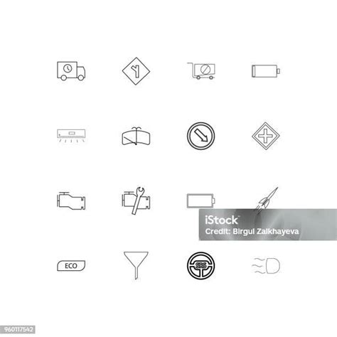 자동차 및 운송 선형 얇은 아이콘 설정합니다 간단한 벡터 아이콘 설명 0명에 대한 스톡 벡터 아트 및 기타 이미지 0명 교차로 낮음 Istock