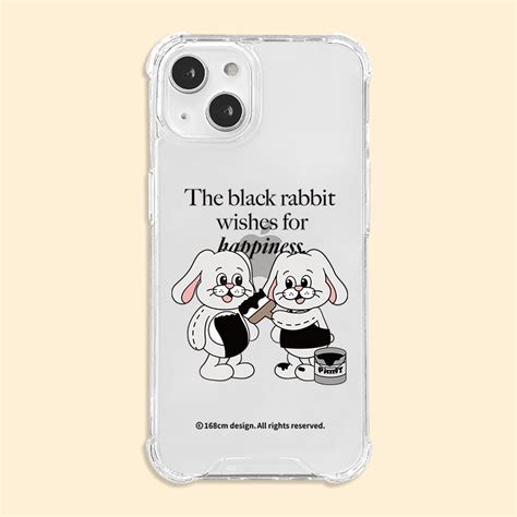 빠른배송 슈퍼 버니 블랙 래빗 심플 아이폰케이스 젤리 투명 실리콘 아이폰 11 12 13 14 미니 15 Xs X Se2 Se3 7 8 프로 맥스 커플 우정템