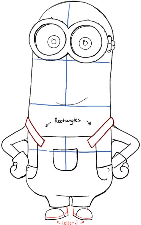 How To Draw Kevin From The Minions Movie 2015 In Easy Steps Lesson How To Draw Step By Step