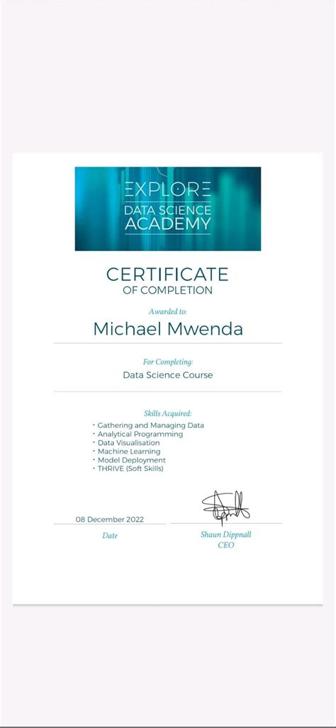 mwenda michael on linkedin datascience certified proudachievement