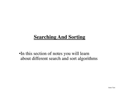 Ppt Searching And Sorting Powerpoint Presentation Free Download Id