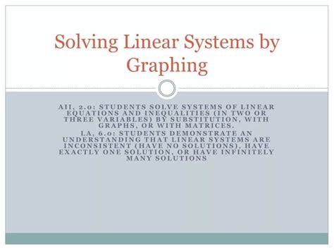 ppt solving linear systems by graphing powerpoint presentation free download id 5497329