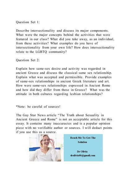 question set 1 describe intersectionality and discuss its major pdf